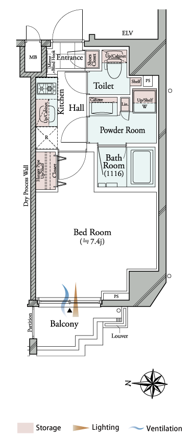 Atype 1K | 東京の投資マンション《コンシェリア》麻布十番 ＜TOKYO PREMIUM＞